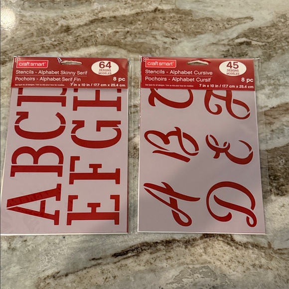 Office | Craft Smart Red Alphabet Stencils Set | Poshmark